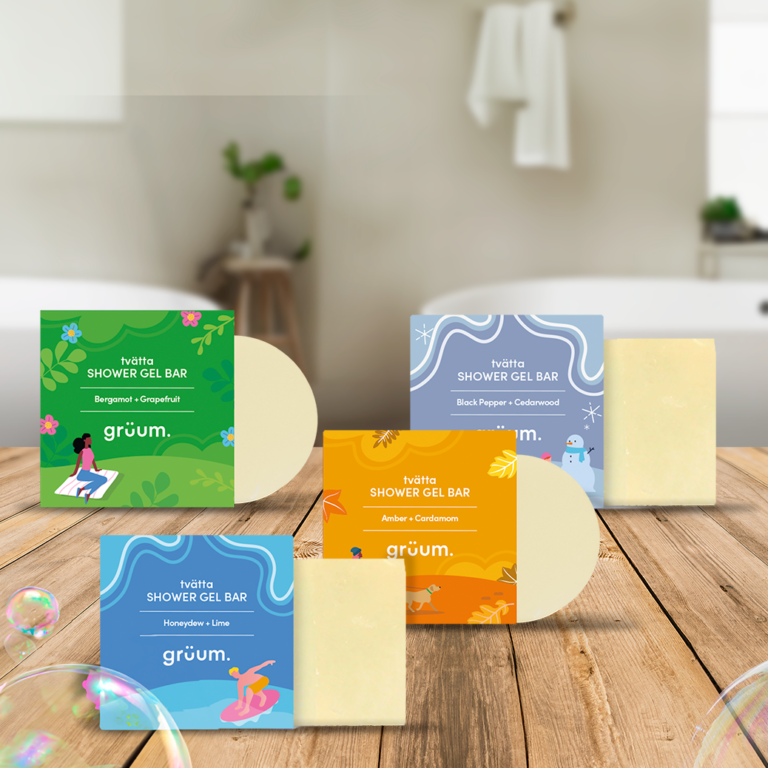 tvätta Luxury Shower Gel Bar Set | grüum