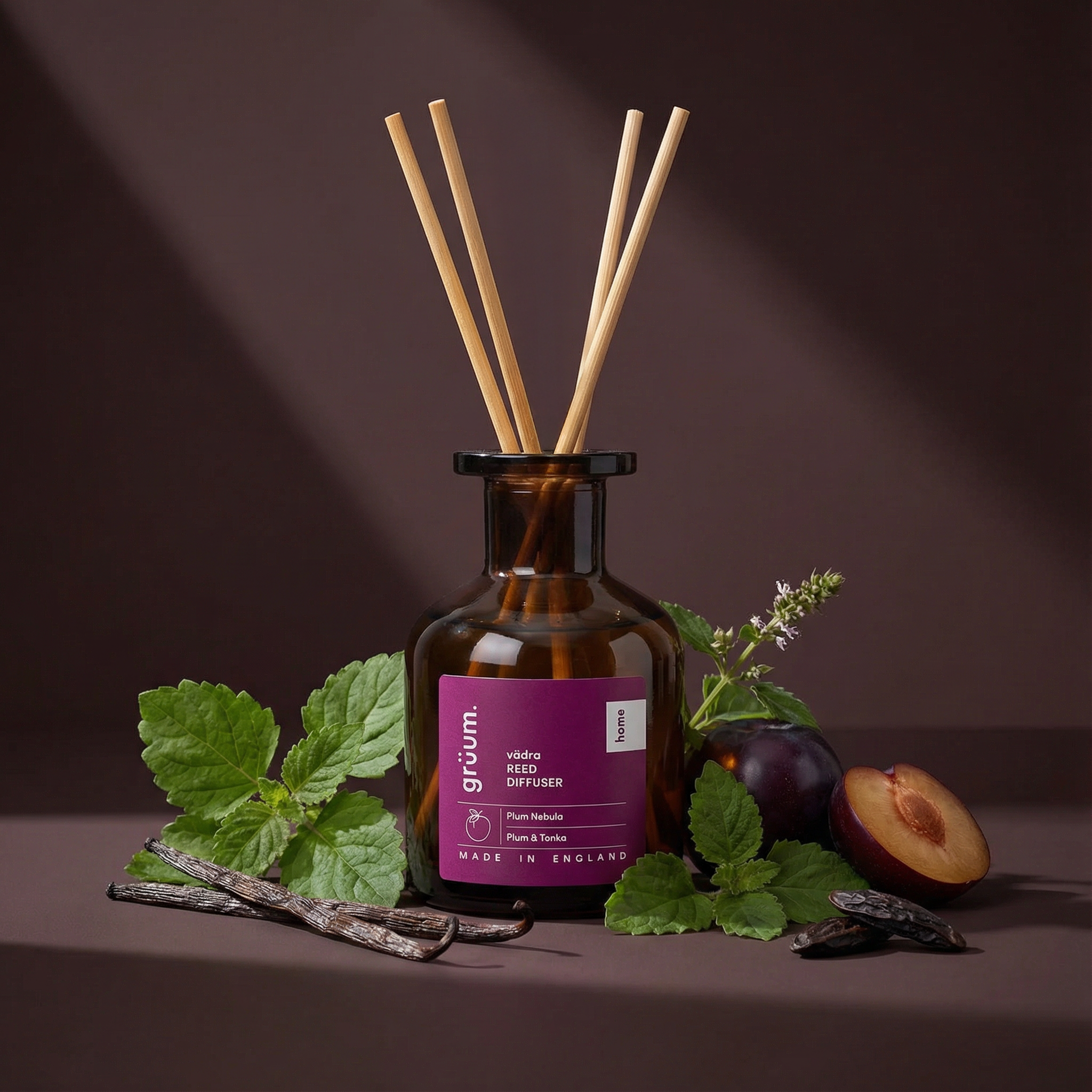 vädra Reed Diffuser – Plum Nebula | 140ml | grüum